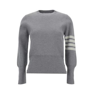 Thom Browne Feine Merinowolle Pullover mit 4-Streifen-Muster - - Knitwear - Damen - Grau - L