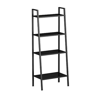 Red Deco Bücherregal, 4 Ebenen, industriell, Stahl, matt, Schwarz