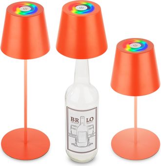 Briloner 3 in 1 RGBW LED Tischlampe kabellos IP44 mit Touch, dimmbar, Akku & Lichtquelle tauschbar, Nachttischlampe, Leselampe, LED Lampe, Campinglampe, Tischl