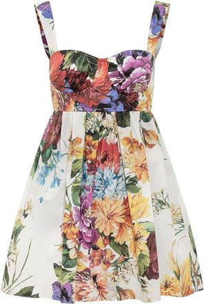 Dolce & Gabbana Femme, Robes, Multicolore, Taille: 36 FR Flower Bouquet Poplin Dress