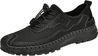 Generic Chaussures de randonn&eacute;e pour homme - Large - En maille respirante - Semelles antid&eacute;rapantes - R&eacute;sistantes - Chaussures de course basses &agrave; lacets - Bas