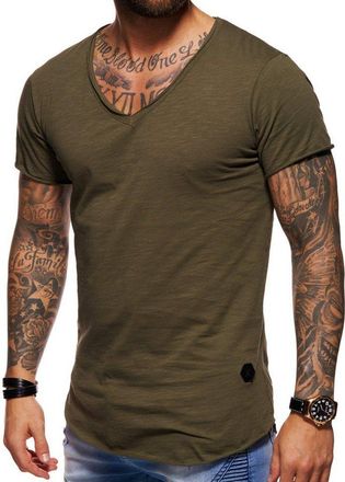Behype. T-Shirt für Herren mit V-Ausschnitt aus 100% Baumwolle V-Neck Shirt Kurzarmshirt für Männer