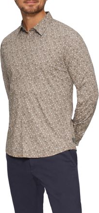 s.Oliver Slim Fit: Gemustertes Popeline-Hemd mit Kentkragen