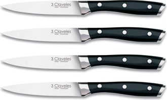 3 Claveles Steakmesser Set mit 4 Steakmessern, professionelles Steakmesser-Set, sp&uuml;lmaschinenfest, ABS-Griff