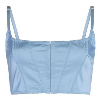 ANNA OCTOBER Top Cropped - - Tops - Damen - Blau - M