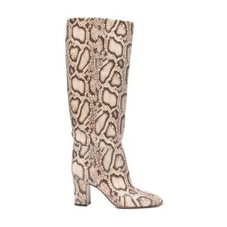 PARIS TEXAS Python Print Kniehohe Stiefel Beige - - Shoes - Damen - Beige - 36 1/2 EU