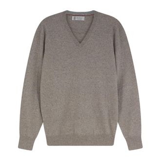 Brunello Cucinelli V-Ausschnitt Pullover - - Knitwear - Herren - Beige - XL