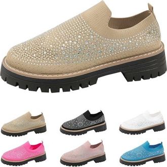 Generic Chaussures de marche &agrave; enfiler pour femme - En maille respirante - &Agrave; paillettes - L&eacute;g&egrave;res - D&eacute;contract&eacute;es - Semelle &eacute;paisse - Antid&eacute;rapantes - Tendanc