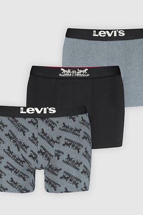Levi's 2 Horse Pull Boxer Shorts - Geschenkbox (3er-Pack) - Herren - Schwarz / Schwarz