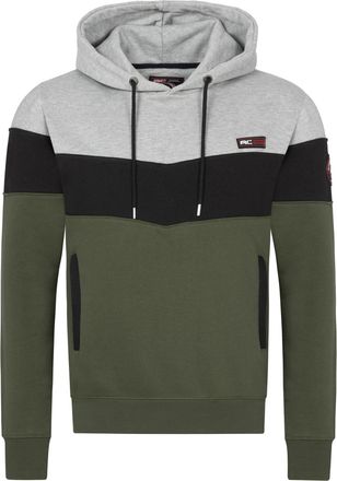 Rock Creek Herren Kapuzenpullover XL Grau H-407 Hoodie im Colorblock-Design mit Kordelzug Logo-Patch & Seitentaschen Bequemer Sweatshirt Pulli f&uuml;r Freizeit & Out