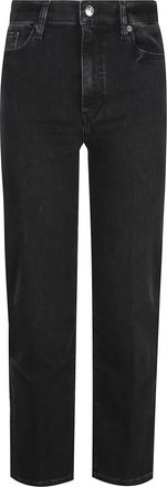 Frame Denim Femme, Jeans, Noir, Taille: W26 Jean Droit Noir avec Poches