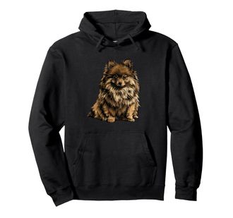 Whyitsme Design Schokoladen-Zwergspitz-Illustration Pullover Hoodie