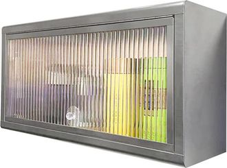 Generic H&auml;ngeschrank K&uuml;che mit Klappt&uuml;ren 304 Edelstahl-Wandschrank Werkzeugschrank Metall Abgerundete Ecken Robust und Tragf&auml;hig Mehrzweckschrank f&uuml;r Esszimm