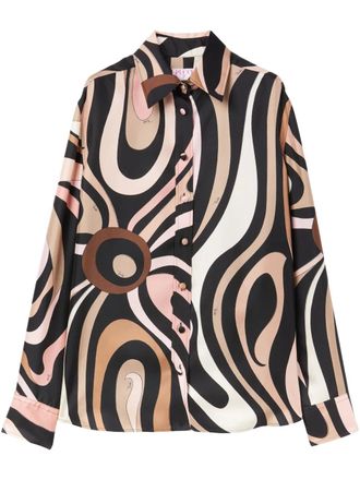 Pucci chemise Marmo en soie - Noir