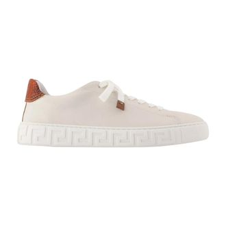 Versace Greca Leder-Sneakers - - Shoes - Herren - Wei&szlig; - 43 EU