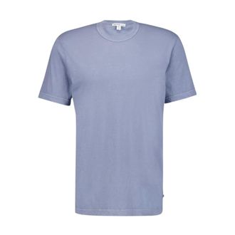 James Perse Homme, Tops, Bleu, Taille: M T-shirt en coton bleu &agrave; col rond
