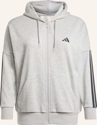 adidas Essentials 3-Streifen Full-Zip Fleece Kapuzenjacke (Grosse Grössen) grau