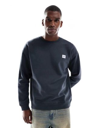 Lee Sweat style workwear &agrave; &eacute;tiquette logo - Noir d&eacute;lav&eacute;