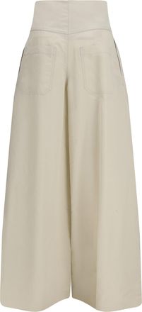 Brunello Cucinelli Pleated Wide-Leg Trousers - Beige