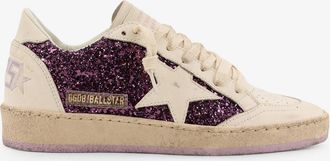 Golden Goose Ball Star leather sneakers with glittered insert - GOLDEN GOOSE DELUXE BRAND - gender_Woman