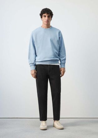 Mango Sweat 100 % coton l&eacute;ger bleu ciel - Homme - XXL - MANGO MAN