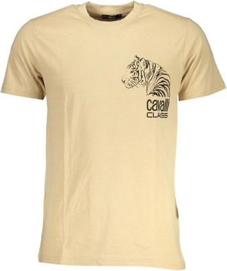 Cavalli Minimalist Tiger Head T-Shirt - - Tops - Herren - Beige - XL