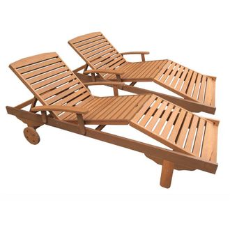 Habitat et Jardin Habitat Et Jardin - Faltbare Sonnenliege aus Tropenholz Singapour - Maple - Hellbraun - 2er-Set