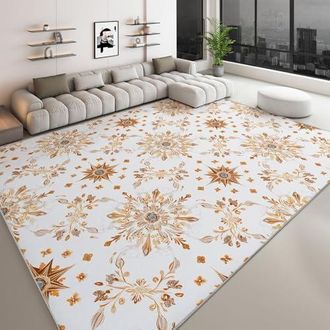 Generic Tapis Lavable &agrave; Poils Courts, Tapis Antid&eacute;rapant Doux &Eacute;l&eacute;gant G&eacute;om&eacute;trique &Eacute;toile pour Salon Salle &agrave; Manger Chambre &agrave; Coucher et Bureau - D&eacute;coration Ma