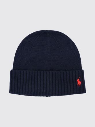 Polo Ralph Lauren Gerippte Wollm&uuml;tze mit Umschlag und Pony-Logo von