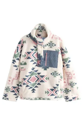 Next Fleecejacke Borg-Fleece mit halben Rei&szlig;verschluss (1-St)