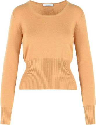 Max Mara Rundhalspullover - Braun