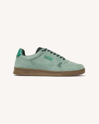 Faguo Baskets en cuir nubuck vert