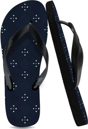 Generic Tongs unisexes pour homme, chaussures d&eacute;t&eacute; pour hommes, tongs pour femmes, pantoufles de plage, cadeaux pour soeurs, &Eacute;toiles crois&eacute;es bleu fonc&eacute;, XX-L