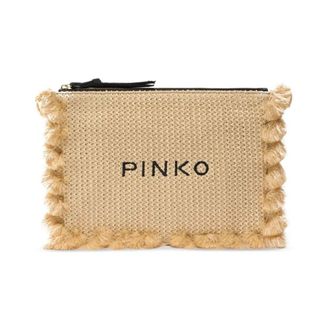 Pinko Pinko, Femme, Sacs, Beige, Taille: ONE Size Flat Handle Rafia