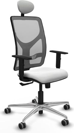 Piqueras y Crespo Stuhl mit R&uuml;ckenlehne aus Netzstoff, mit 1D-Armlehnen, h&ouml;henverstellbare Lendenwirbelst&uuml;tze und festes Kopfteil, ausgestattet mit 3 Positionen und Sch