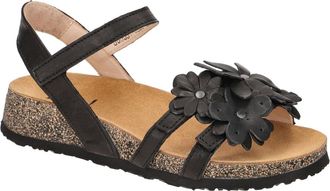 Think Sandale Think Koak Sandale schwarz Leder-Bl&uuml;ten 551