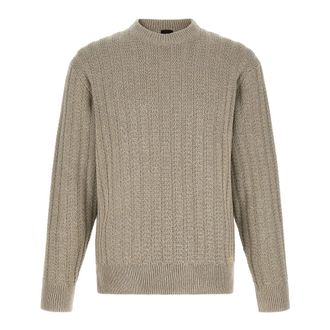 HUGO BOSS Rundhals-Pullover - - Knitwear - Herren - Beige - M