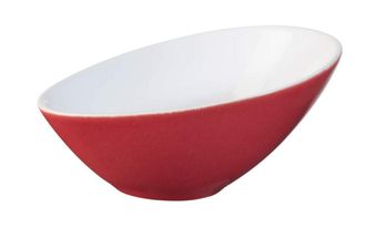 ASA 91051084 Schale/Sch&uuml;ssel - VONGOLE - asymmetrisch - Porzellan - rot - L. 15,5 cm