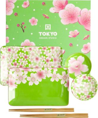 Tokyo Design Studio Tokyo Design Studio - Kawaii - Blumen - Sushi Set - 6-teilig - 2 Personen