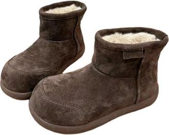 Generic YUJIEBB Bottes de neige dhiver chaudes &agrave; bout large et en peluche pour femme, imperm&eacute;ables et antid&eacute;rapantes, en coton &eacute;pais, grandes t&ecirc;tes, d&eacute;contrac