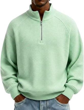 Generic Polo &agrave; manches longues pour homme - Loisirs - Fermeture &eacute;clair - Manches longues - Pour homme - Confort basique - Respirant - D&eacute;contract&eacute; - Pour la mi