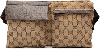Gucci sac banane Double Pocket en toile GG (2000-2015) - Marron