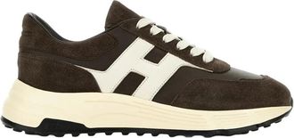 Hogan Low-Top Sneaker - Refined Brown Calfskin And Mutton Leather Sneakers - Gr. 6 - in Schwarz - f&uuml;r Damen