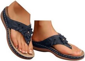 Generic Sandales orthop&eacute;diques pour femme - Tongs confortables avec soutien de la vo&ucirc;te plantaire - Sandales d&eacute;t&eacute; d&eacute;contract&eacute;es - Sandales compens&eacute;es habill&eacute;e