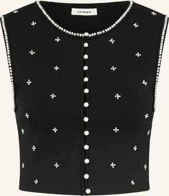 Sandro Sandro Strickweste Mit Schmuckperlen schwarz