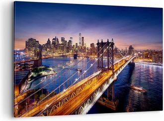 Arttor Wandbilder Dekoration Wohnzimmer Usa amerika new york manhattan Bilder auf Leinwand 120x80cm Leinwandbild Schlafzimmer Deko Wand Kunstdruck Art Groß X