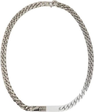 Maison Margiela Femme, Accessoires, Gris, Taille: ONE Size Collier Logo Minimaliste - Laiton Argent&eacute;