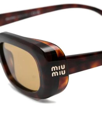 Miu Miu Eyewear SMUB13 Tortoiseshell Acetate Sunglasses - Brown