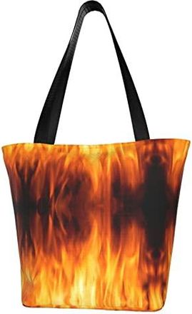 AOOEDM Color&eacute; Feu Flamme R&eacute;utilisable Sac Fourre-Tout Femmes Casual Sac &Agrave; Main Sacs &Agrave; Bandouli&egrave;re pour Shopping &Eacute;picerie Voyage &Agrave; Lext&eacute;rieur