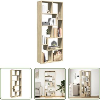 vidaXL The Living Store - vidaXL Raumteiler-B&uuml;cherregal Sonoma-Eiche 67x25x161,5cm Holzwerkstoff